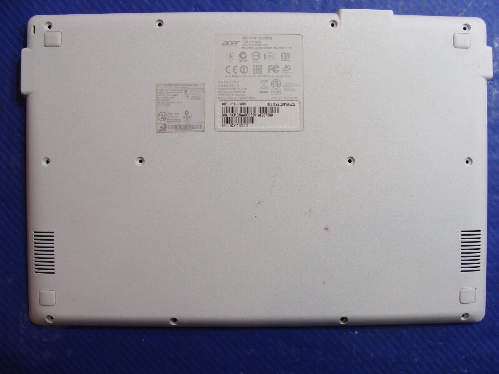 Acer Chromebook 11.6" CB3-111-C8UB Genuine Laptop Bottom Case EAZHQ005010